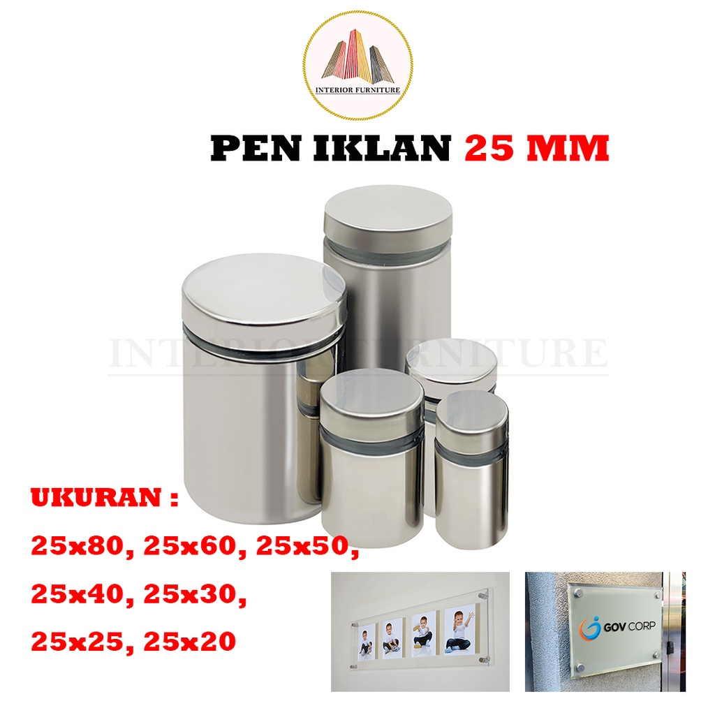 Jual Pen Baut Iklan Kaca Akrilik Sign Board 25 x 80 Poster Dinding ...