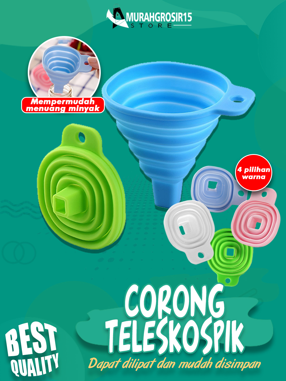 Jual CORONG SILIKON LIPAT PORTABLE / CORONG AIR SILIKON / CORONG MINYAK ...