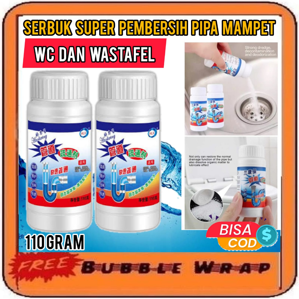 Jual serbuk pembersih pipa dapur wc mampet saluran air toilet tersumbat ...