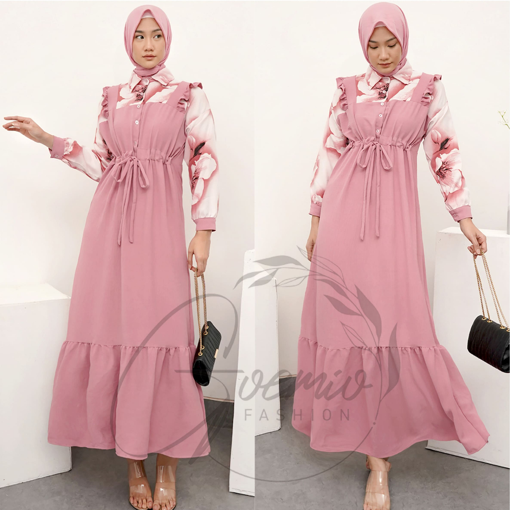 Jual ilook | Jamila Maxi Gamis Syar'i Shakila Motif Combi Crinkle ...