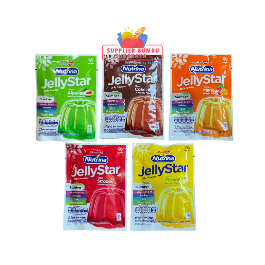 Jual MamaSuka Nutrina Jellystar Bubuk Jelly Agar-Agar Aneka Rasa 15g ...