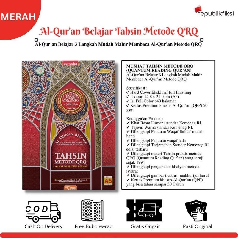 Jual MUSHAF AL QURAN BELAJAR TAHSIN METODE QRQ UKURAN A5 | Shopee Indonesia