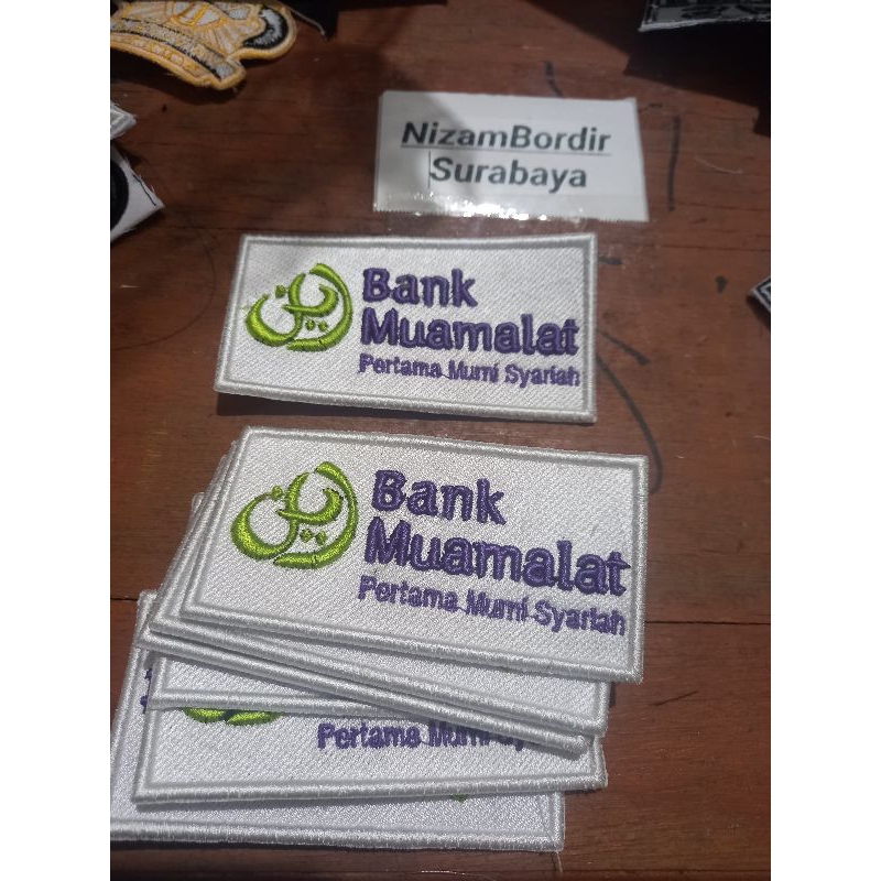 Jual logo bank muamalat(bordir timbul)untuk satpam bank muamalat dll ...