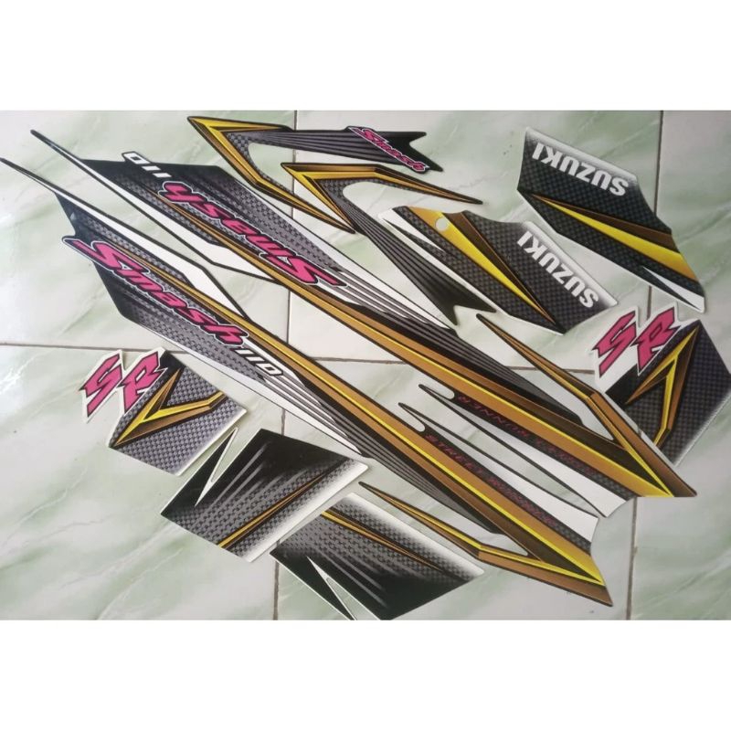 Jual Stiker Striping Motor SMASH SR 2007 PUTIH Sticker Lis Body Standar ...