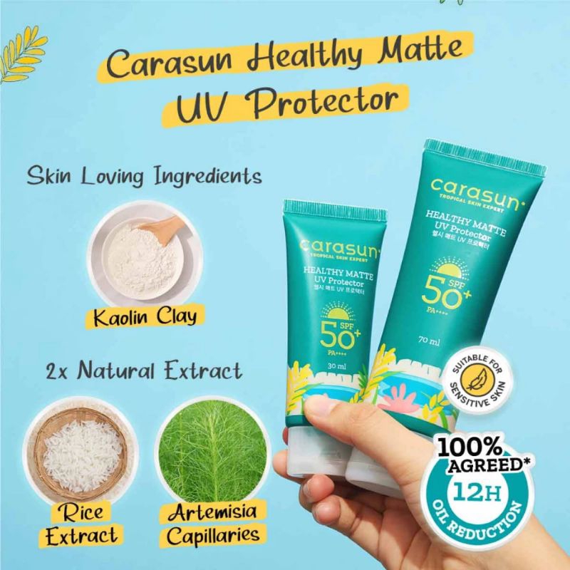 Jual Carasun Sunscreen Healthy Matte UV Protector SPF 50+ PA++++ 30ml | Shopee Indonesia