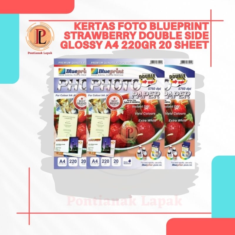 Jual Kertas Foto Blueprint Strawberry Double Side Glossy A4 220gr ...