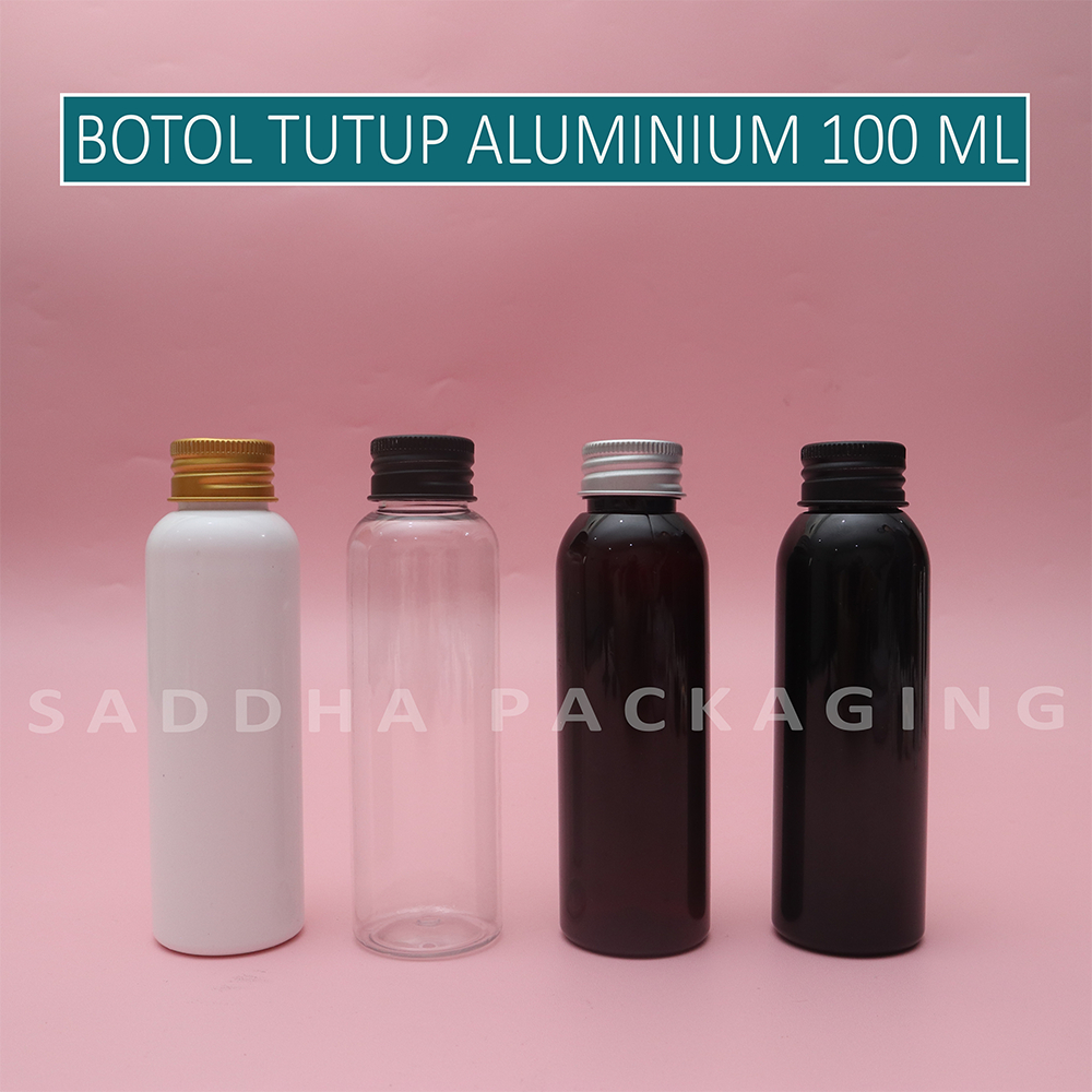 Jual Botol 100ml Tutup Ulir Aluminium / Botol Sabun / Botol Plastik PET 100ml / Botol Shampoo ...