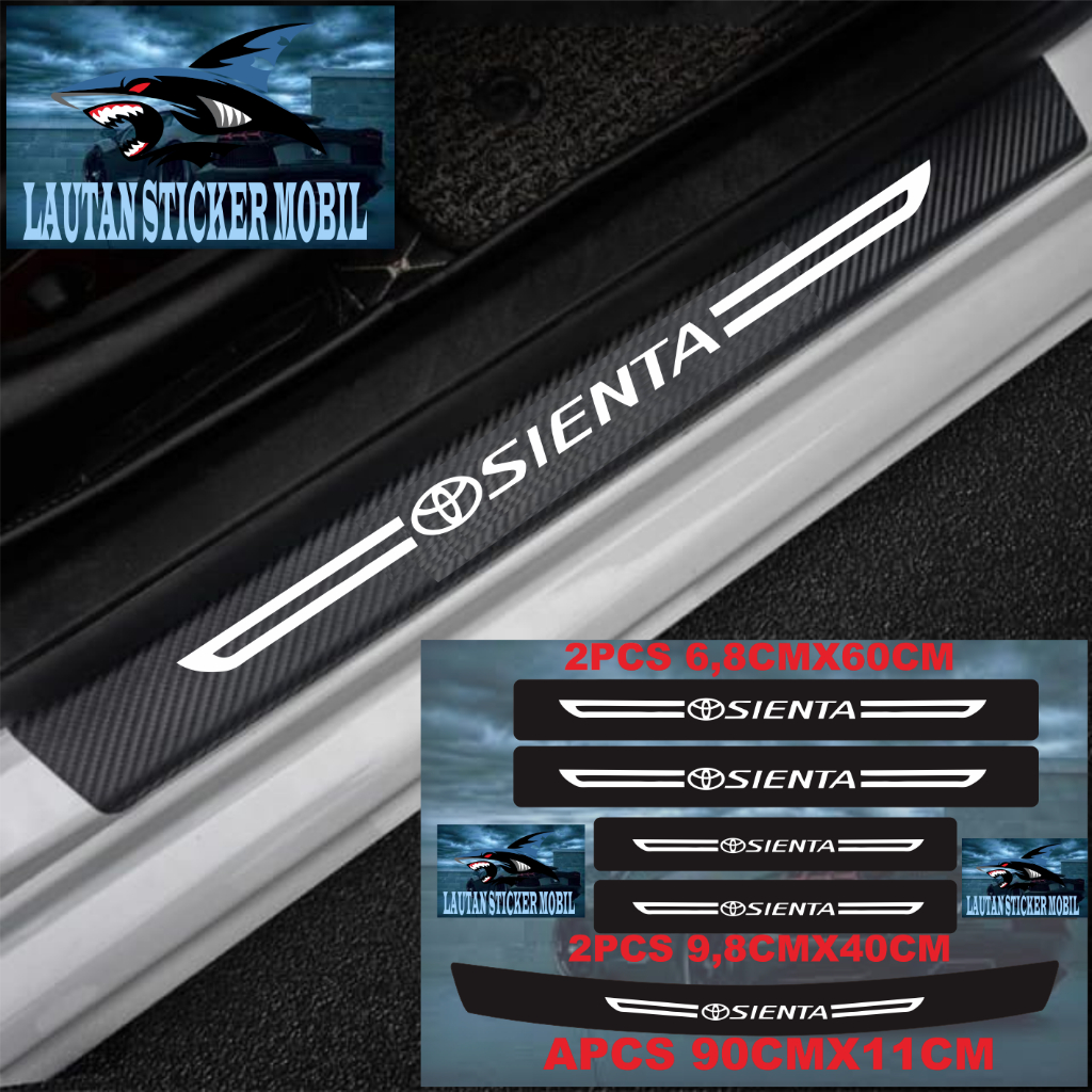 Jual 5 pcs cutting sticker sillplate bahan karbon 3d mobil sienta ...