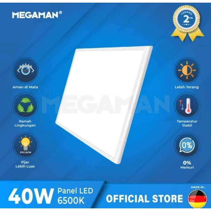 Jual MEGAMAN LAMPU LED PANEL 60X60CM 40W LED PANEL SLIM LAMPU PLAFON ...