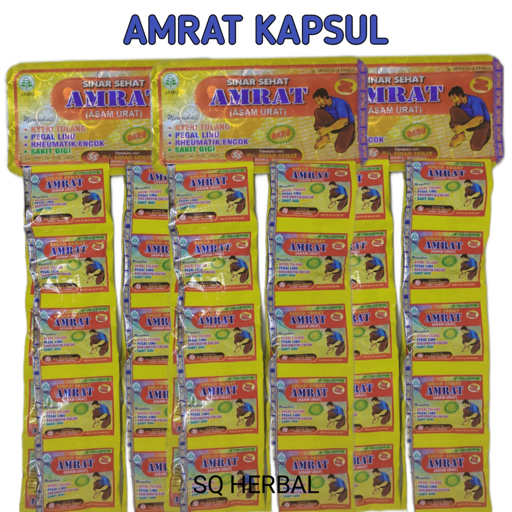Jual Kapsul Herbal AMRAT (Asam Urat), Amrat Obat Asam Urat, Obat Flu ...