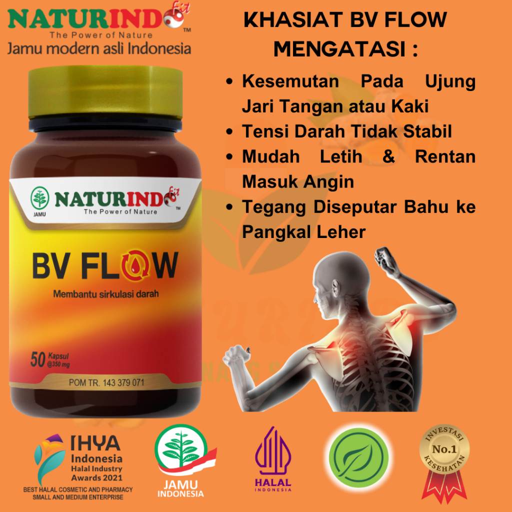 Jual BV Flow Naturindo Jamu Pelancar Peredaran Darah Atasi Kesemutan ...