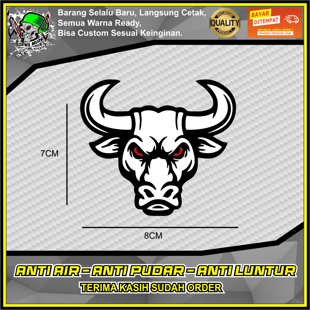 Jual Cuting Sticker TUMPUK KEPALA BANTENG 2 | Shopee Indonesia