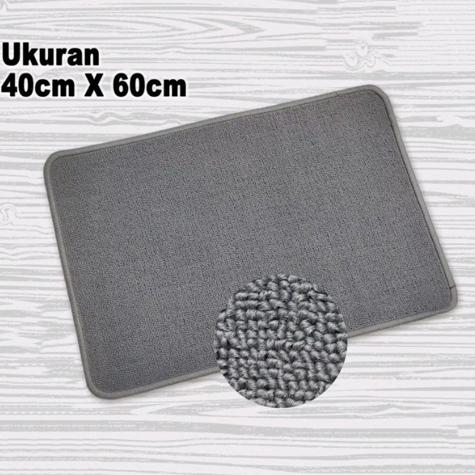 Jual Door Mat Grey - Keset kaki abu 40 cm x 60 cm | Shopee Indonesia