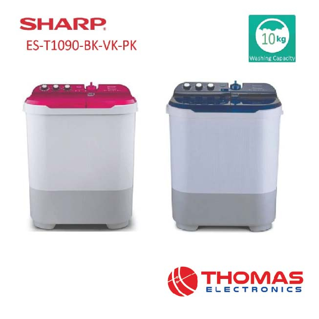 Jual Mesin Cuci Sharp DUA TABUNG ES-T 1090BK -VK-PK SHARP EST 1090 BK ...