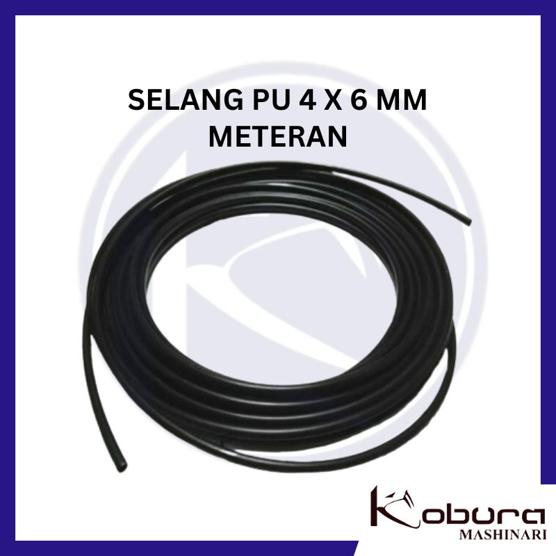 Jual Selang PU Hitam 4 x 6 mm Selang Pneumatic Dijual Per Meter (Meteran) | Shopee Indonesia
