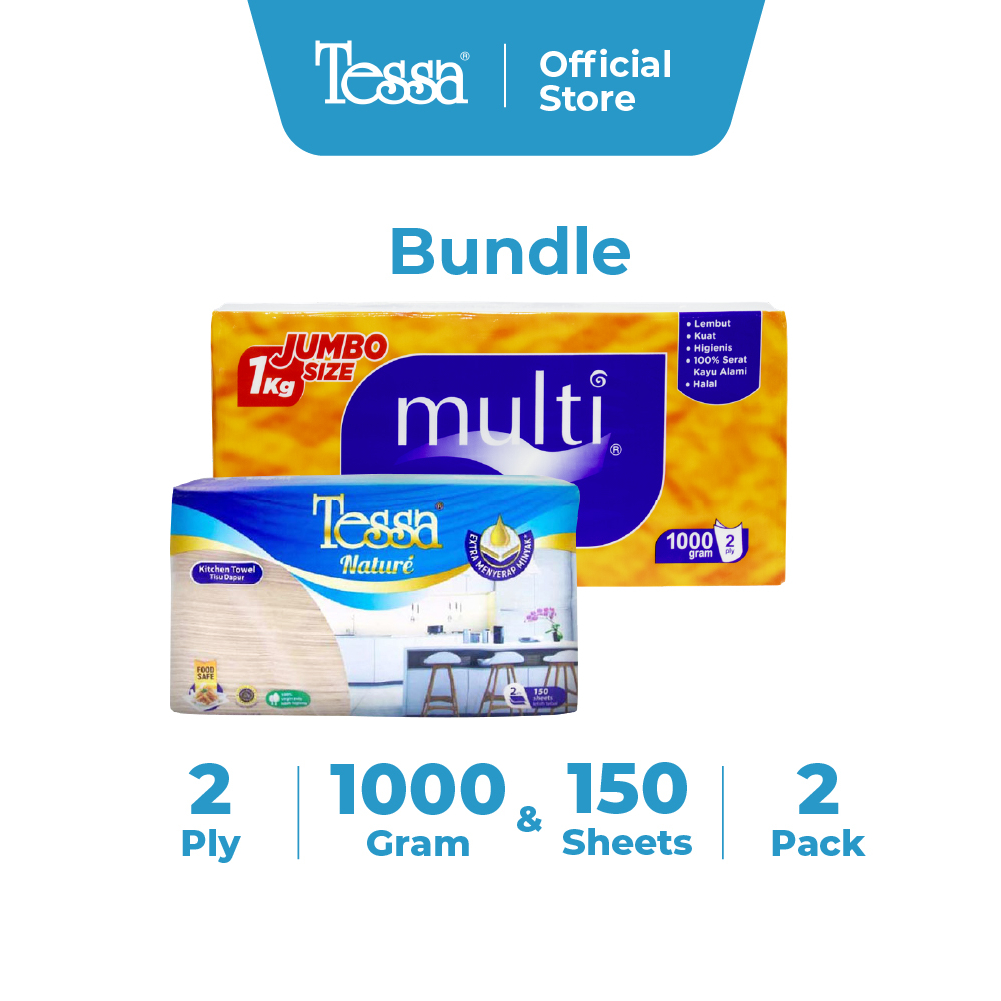 Jual Pack Besar Hemat Tissue Multi Facial RF 1000g dengan Tisu Tessa ...