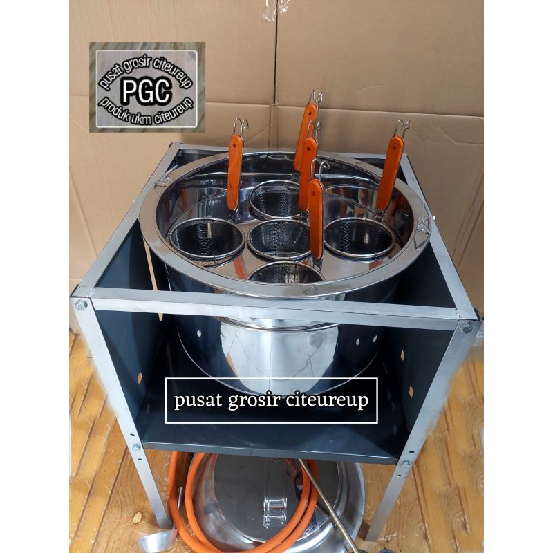 Jual Dandang Mie Ayam Bulat 5 Lubang Lengkap Dengan Booth / Dandang Mie ...