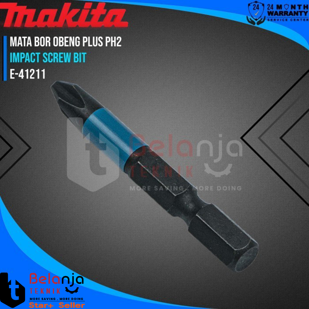 Jual Makita Mata Bor Obeng Plus PH2 X 50 MM Impact Screw Bit PH 2 E ...