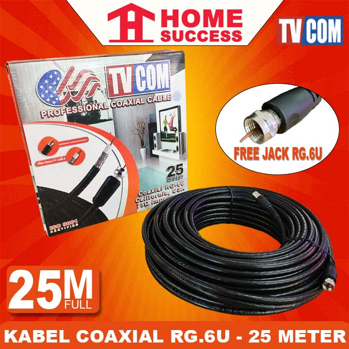 Jual KABEL PARABOLA RG-6U 25 METER / KABEL PROFESIONAL COAXIAL TV COM 25 METER | Shopee Indonesia