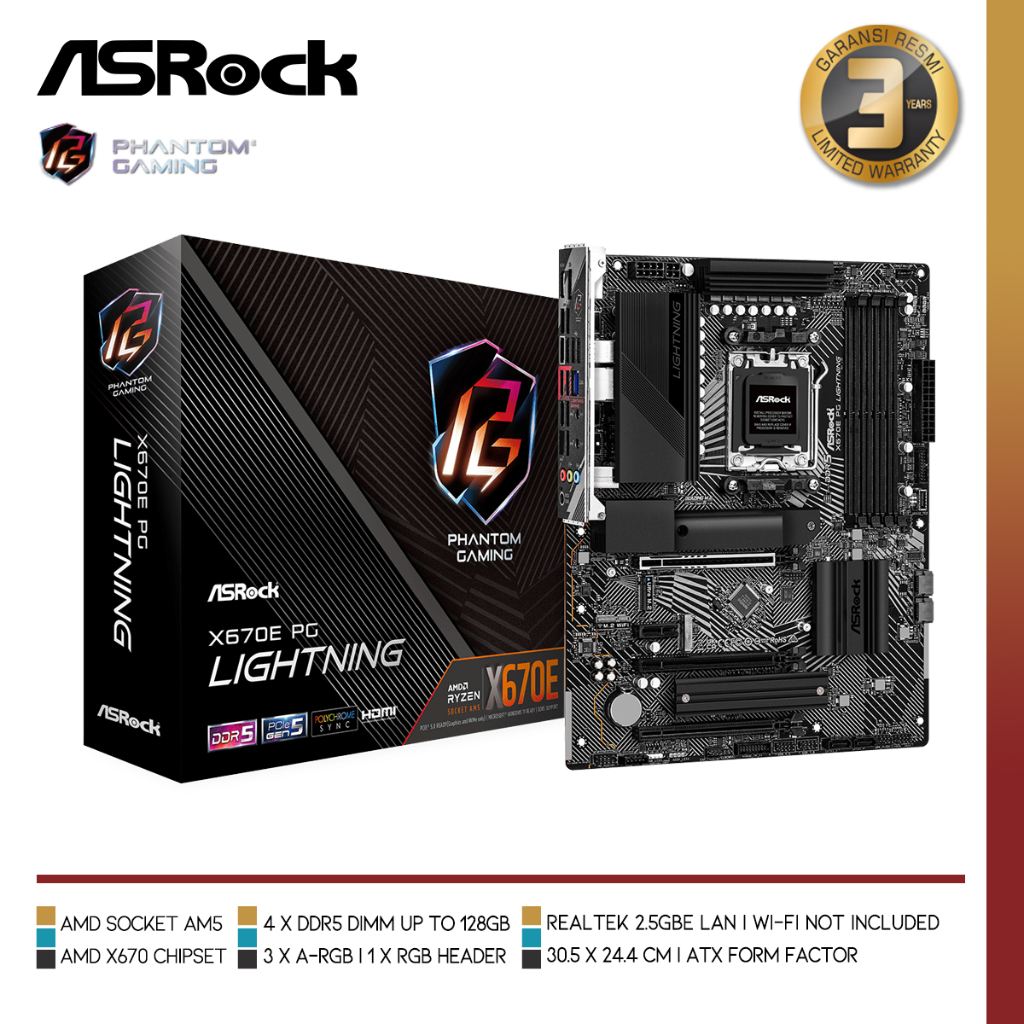 Jual ASROCK X670E PG Lightning | Motherboard AMD X670 Ryzen AM5 ...