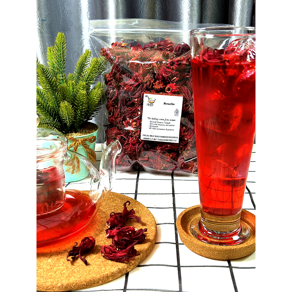 Jual Teh Bunga Rosella Merah Teh Herbal Siap Seduh 1 Kg Rempah Bu Risma ...