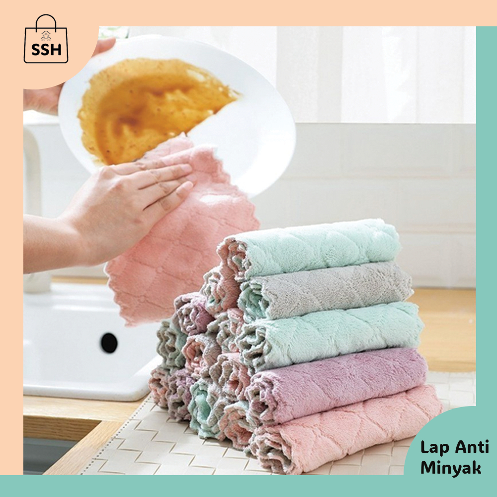 Jual Kain Lap Dapur Anti Minyak Microfiber Kitchen Towel Cleaning Cloth ...