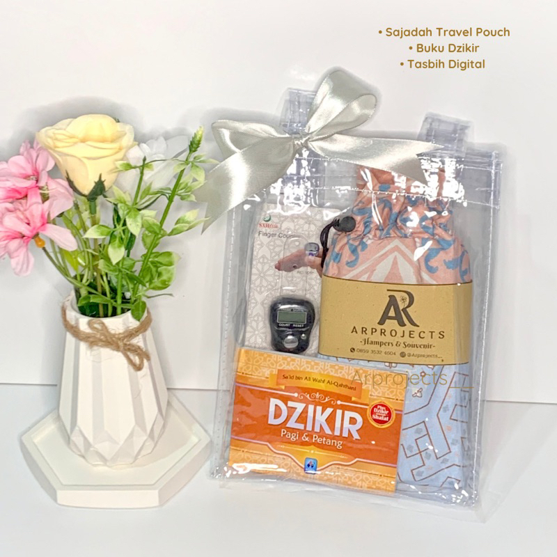 Jual Parsel Souvenir Sajadah Travel Buku Dzikir Tasbih Digital Kemas ...