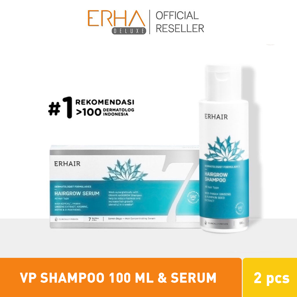 Jual ERHA ERHAIR Hairgrow Shampoo + Serum - Paket Penumbuh Rambut ...