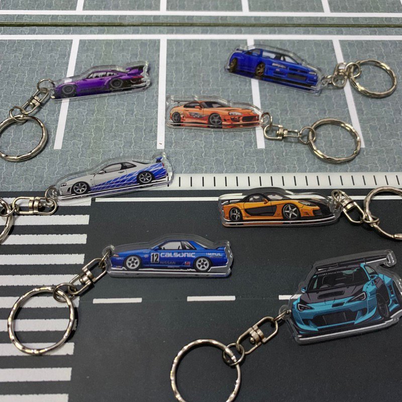 Jual Gantungan Kunci Akrilik Mobil JDM R34 Supra Rx7 dll | Shopee Indonesia