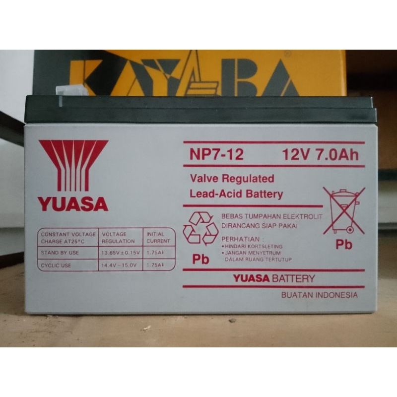 Jual Aki Yuasa NP7-12 Aki UPS Komputer 12 Volt 7 Ampere VRLA | Shopee Indonesia