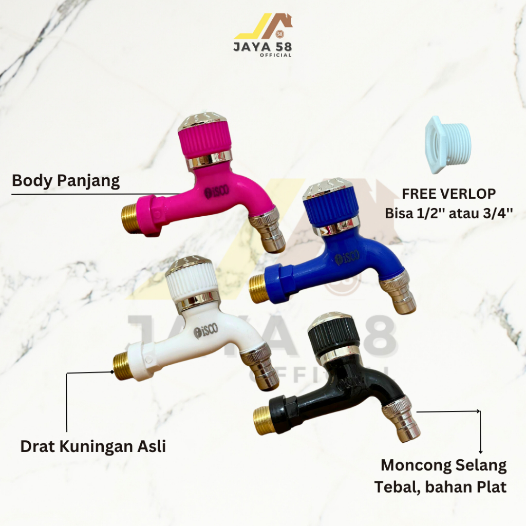 Jual Kran Air Taman Drat Kuningan Model Bulat Mahkota 1/2" atau 3/4 ...