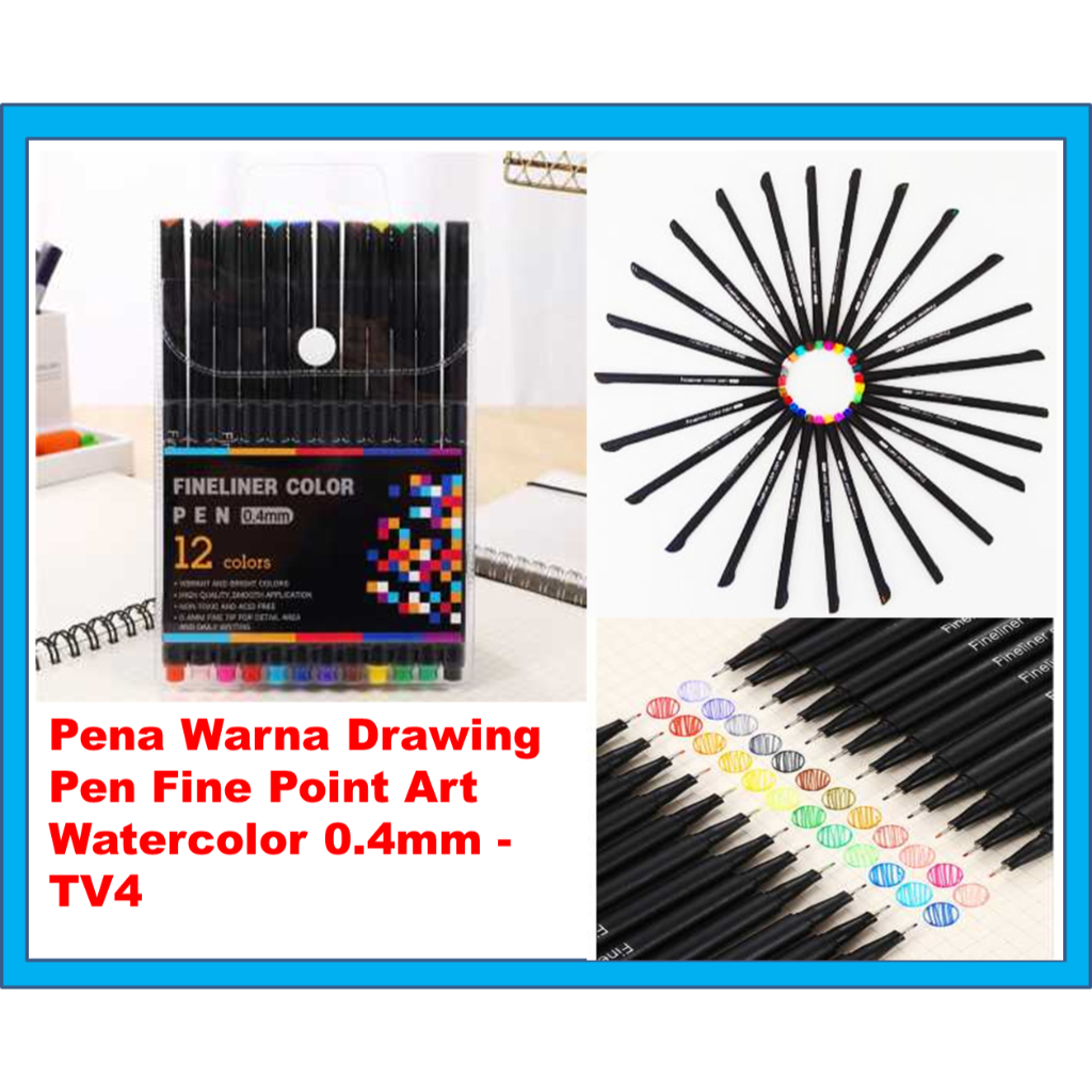 Jual Pena Warna Drawing Pen Fine Point Art Watercolor 0.4mm untuk ...