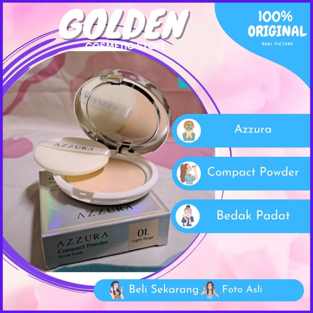 Jual AZZURA Compact Powder Fresh look | Bedak Azzura Compact Powder ...
