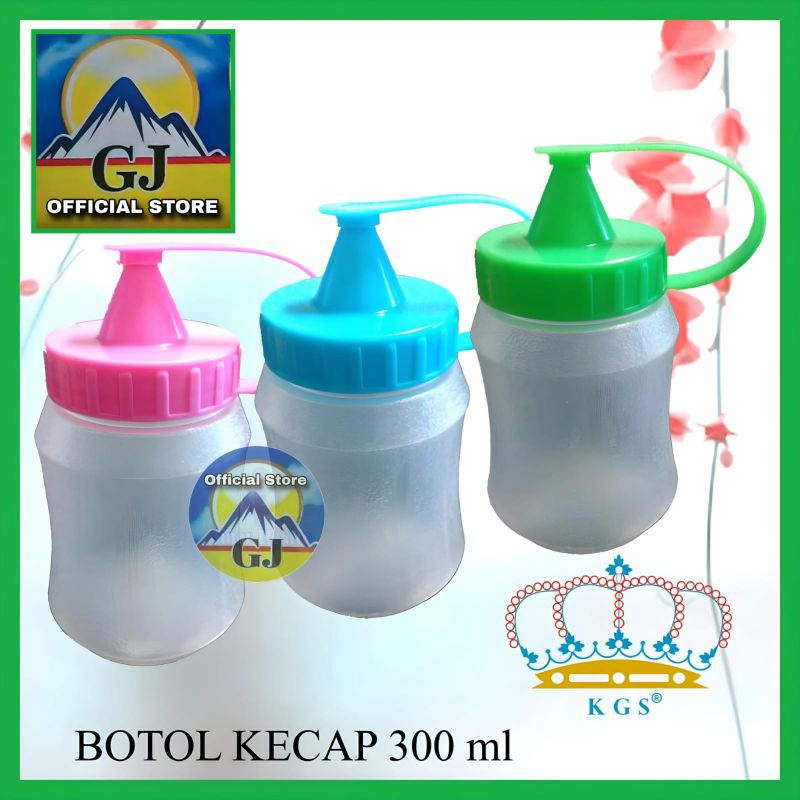 Jual NEW BOTOL BENING KECAP,SAOS 300 ML/BOTOL PLASTIK TUTUP WARNA | Shopee Indonesia