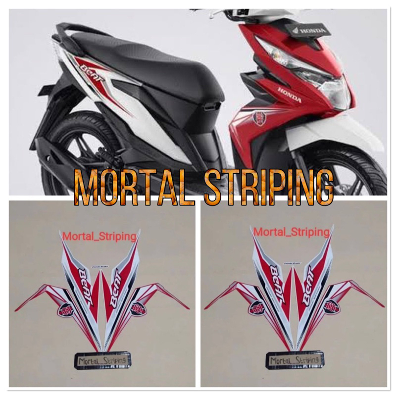 Jual STIKER STRIPING LIS BODY BEAT FI ESP 2019 MERAH PUTIH | Shopee Indonesia