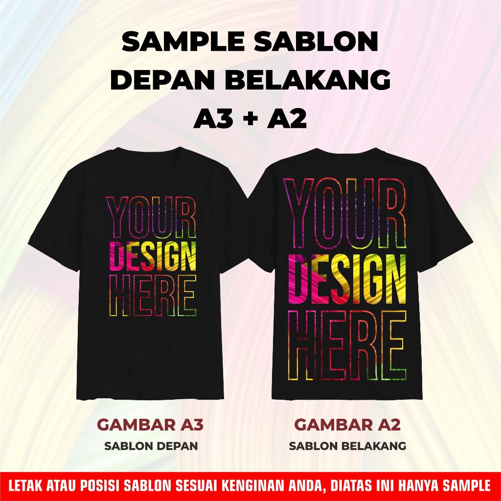 Jual kaos custom tanpa minimal order cotton combed 24s sablon dtf | Shopee Indonesia