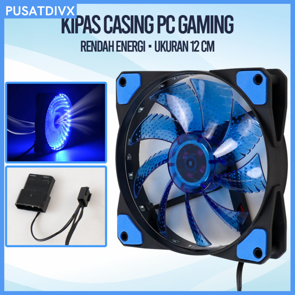 Jual SANJI SXDOOL KIPAS CASING PC GAMING LED CPU FAN 12CM BLUE COOLER ...