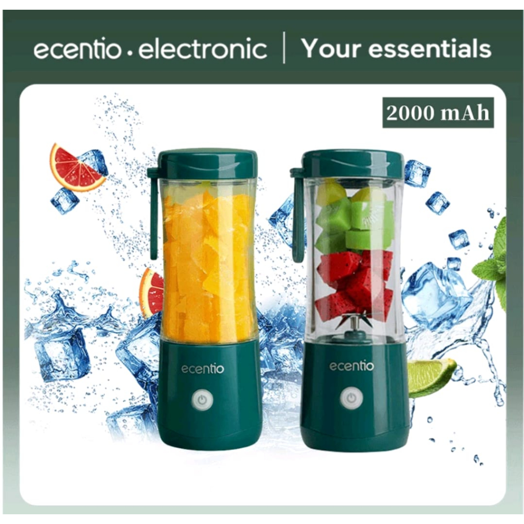 Jual ECENTIO Blender Portable Juicer Portable Blender Buah 6 Mata Pisau 2000 mAh | Shopee Indonesia