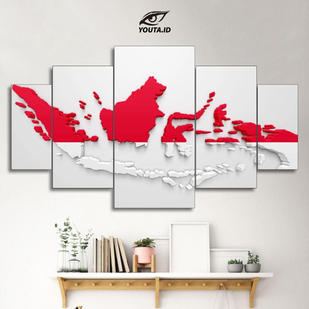 Jual YOUTA.ID HIASAN PAJANGAN DINDING POSTER PETA INDONESIA 1 SET 5 Pcs ...