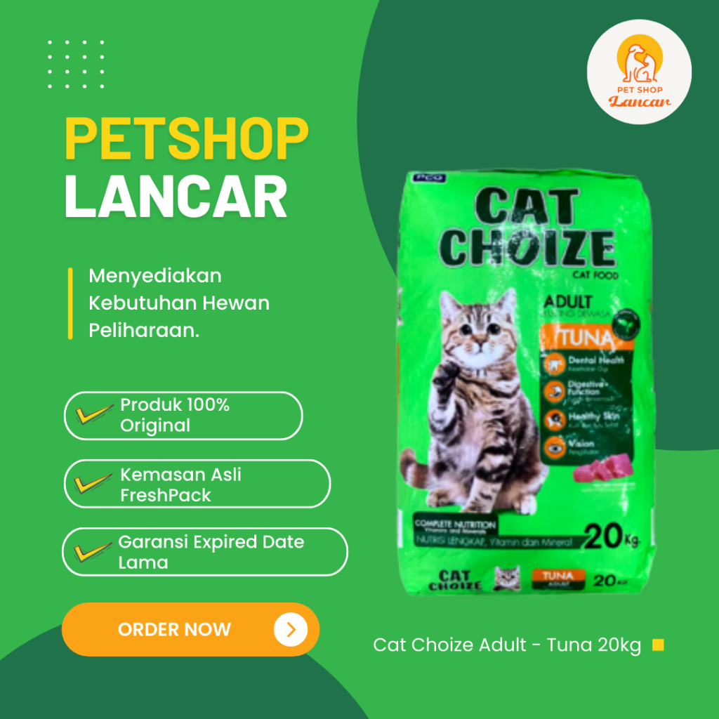 Jual makanan kucing cat choize 20 kg - Tuna | Shopee Indonesia