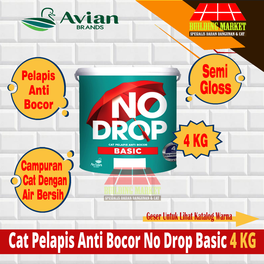 Jual Cat Tembok Luar Pelapis Anti Bocor No Drop Basic 4 KG Waterproofing | Shopee Indonesia