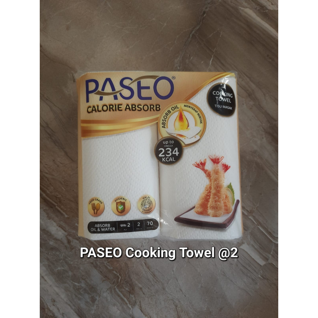 Jual tisu tissu PASEO COOKING TOWEL tissue dapur serap minyak @2roll x ...