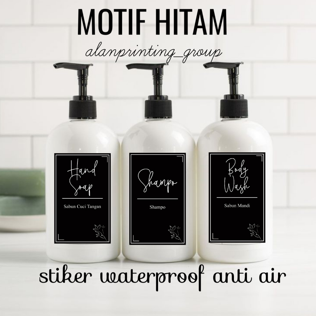 Jual STIKER LABEL BOTOL SABUN WATERPROOF BLACK & WHITE AESTHETIC 5x8 cm ...