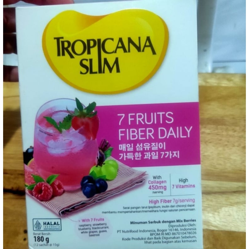 Jual Tropicana Slim 7 Fruits & Fiber Daily With Collagen (12 Sachet ...