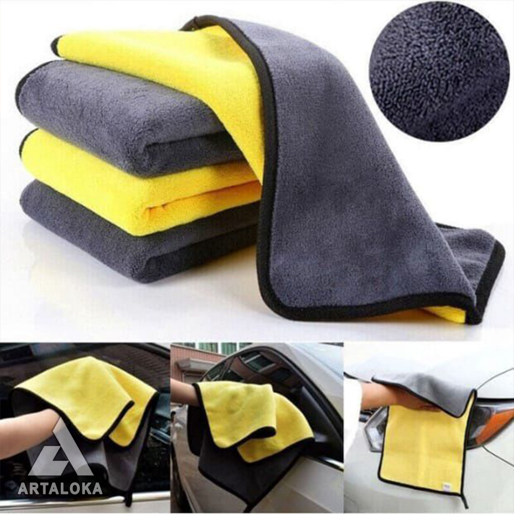 Jual SS006 KAIN LAP MOBIL MICROFIBER 25 x 25 / KAIN LAP KUNING ...