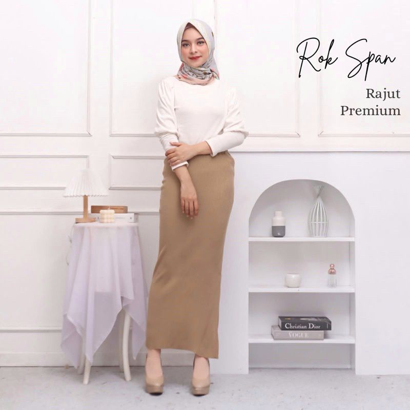 Jual ROK SPAN KNIT SLIM-FITTING Bawahan Cantik | Shopee Indonesia