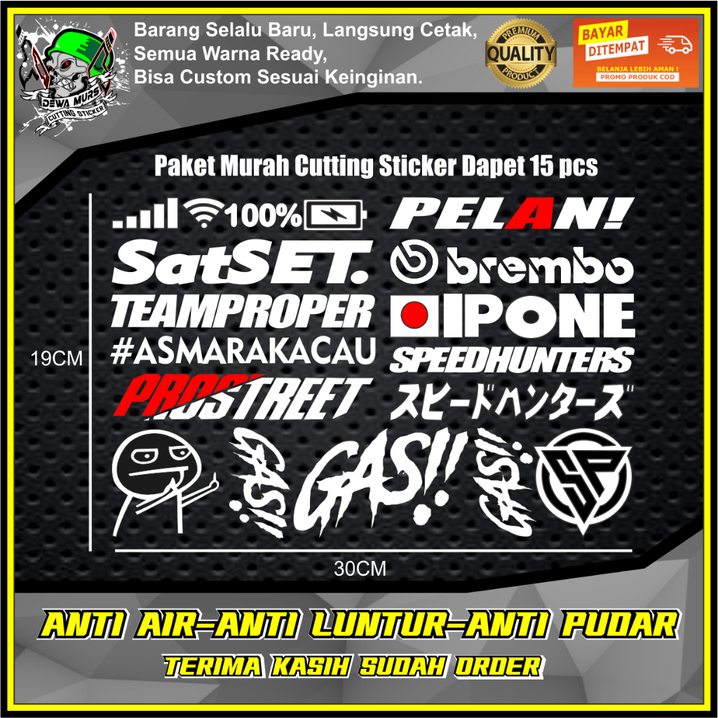 Jual Cutting Sticker Paket Murah dapet 15 pcs | Shopee Indonesia