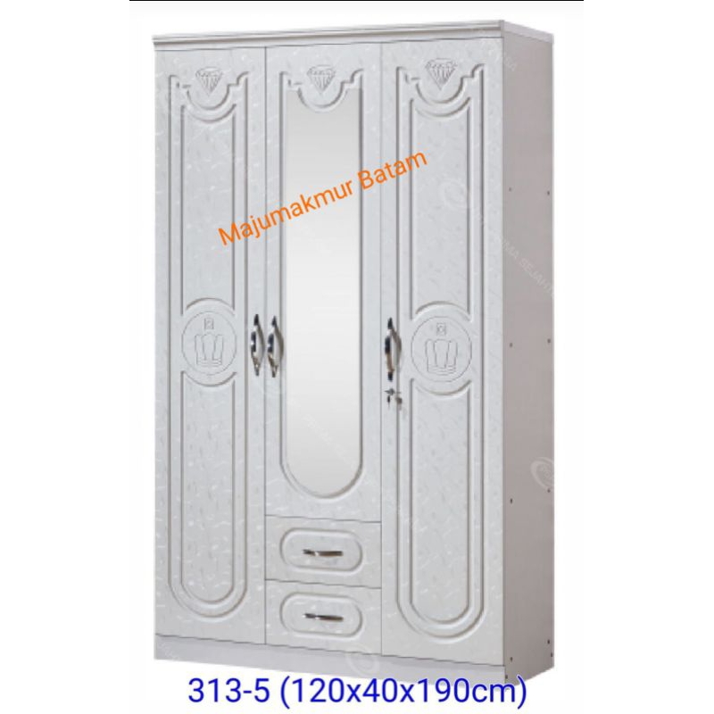 Jual LEMARI PAKAIAN BAJU MDF 313-5 PINTU REGULAR UKURAN 120X40X190CM ...
