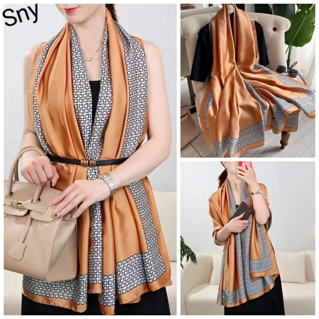 Jual Fashionable Scraf Syal Sutra Original 180x90 Pashmina Import ...