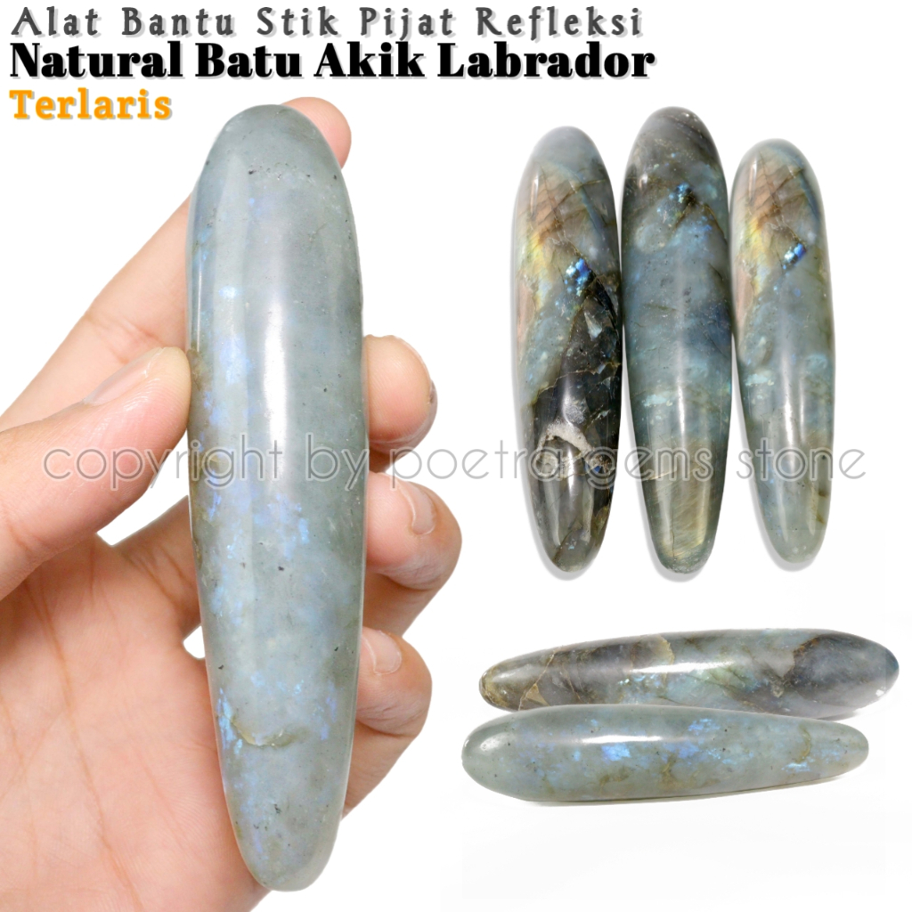 Jual Stik Pijat Refleksi Natural Batu Akik Labrador | Shopee Indonesia